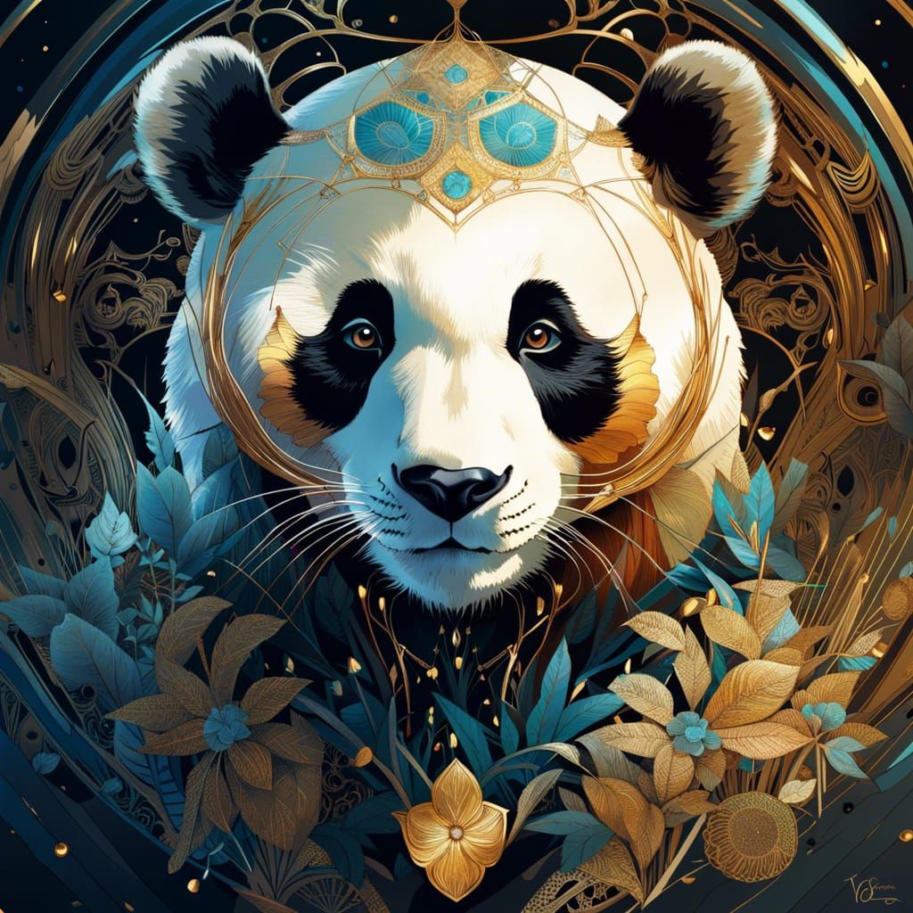 Golden Panda #7 - AI Generated Artwork - NightCafe Creator