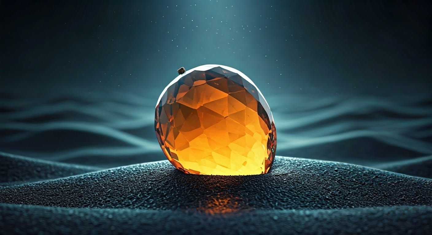 Crystal mango on the black sand beach