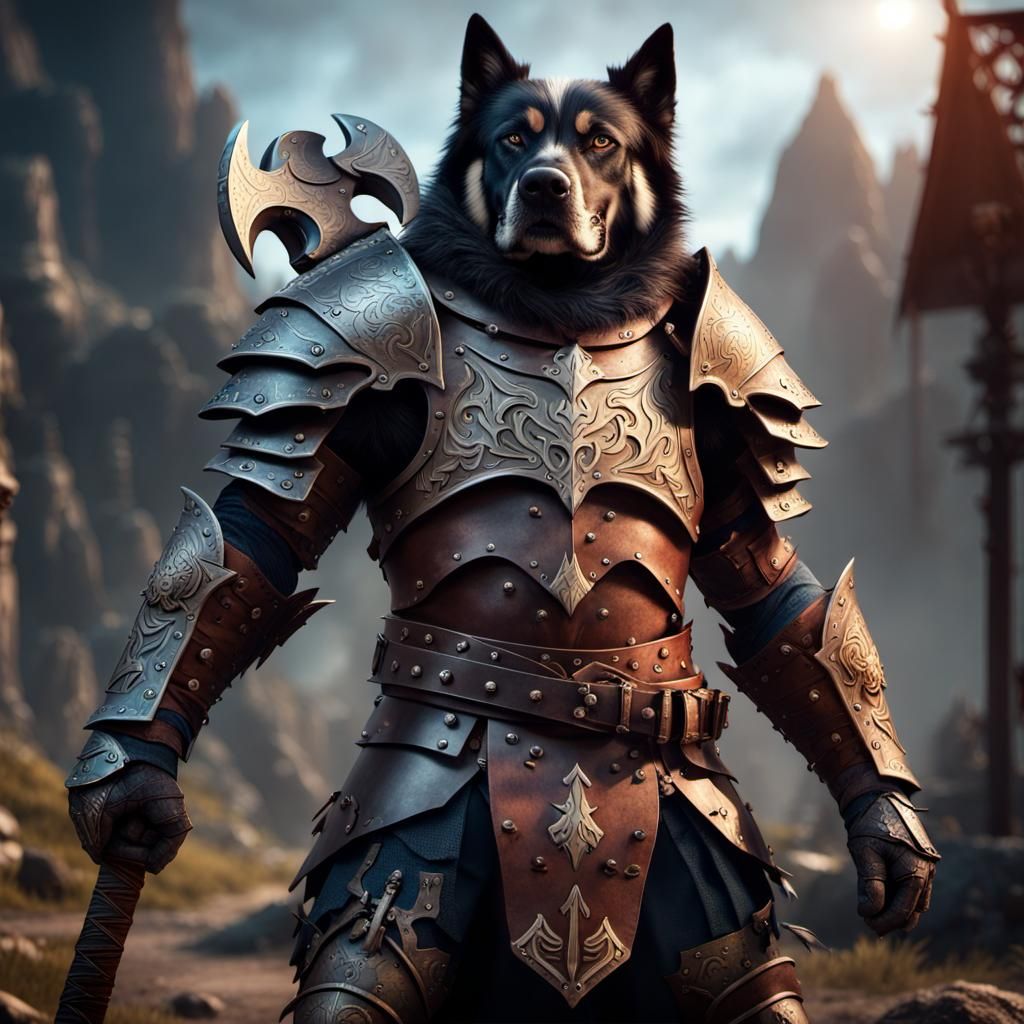 Dog warrior ready for battle - AI Generated Artwork - NightCafe Creator