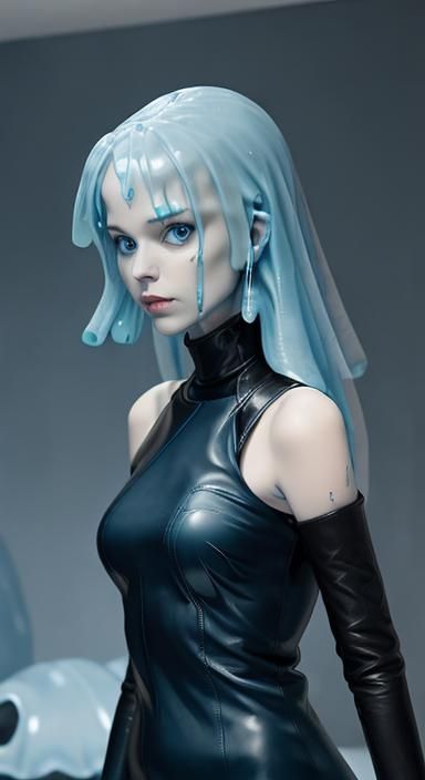 blue slime hair again - AI Generated Artwork - NightCafe Creator