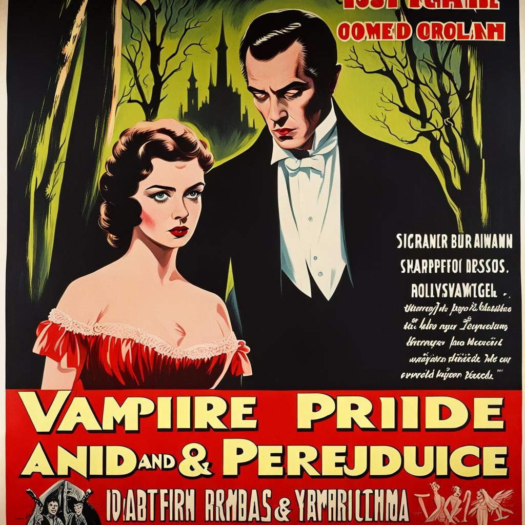 1950s B grade horror movie poster for "Vampire Pride and Prejudice ...
