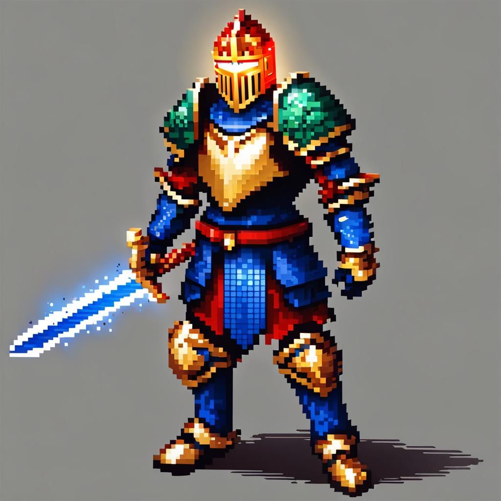 Sir Hex: The Pixel Crusader - AI Generated Artwork - NightCafe Creator