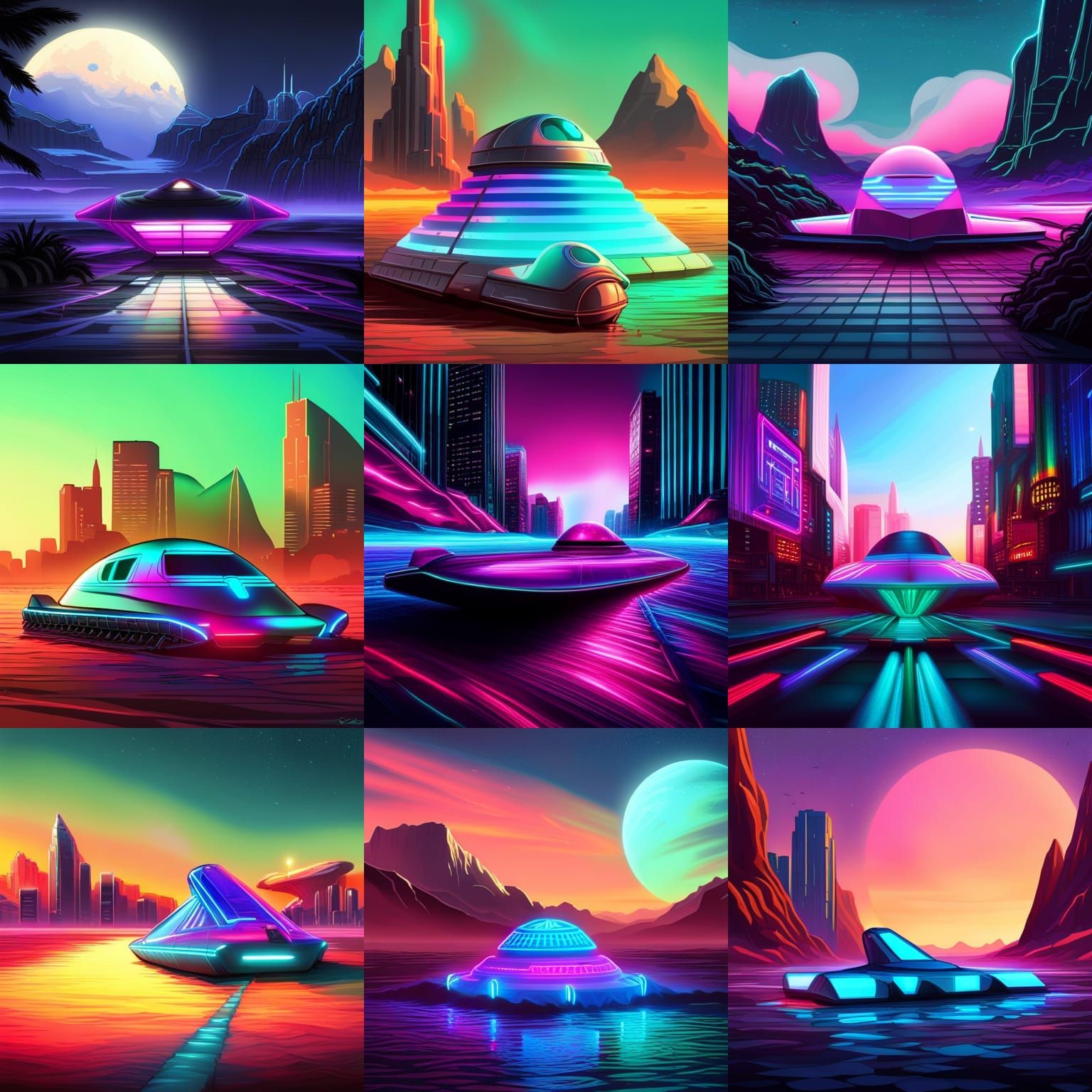 Alien hovercraft - AI Generated Artwork - NightCafe Creator