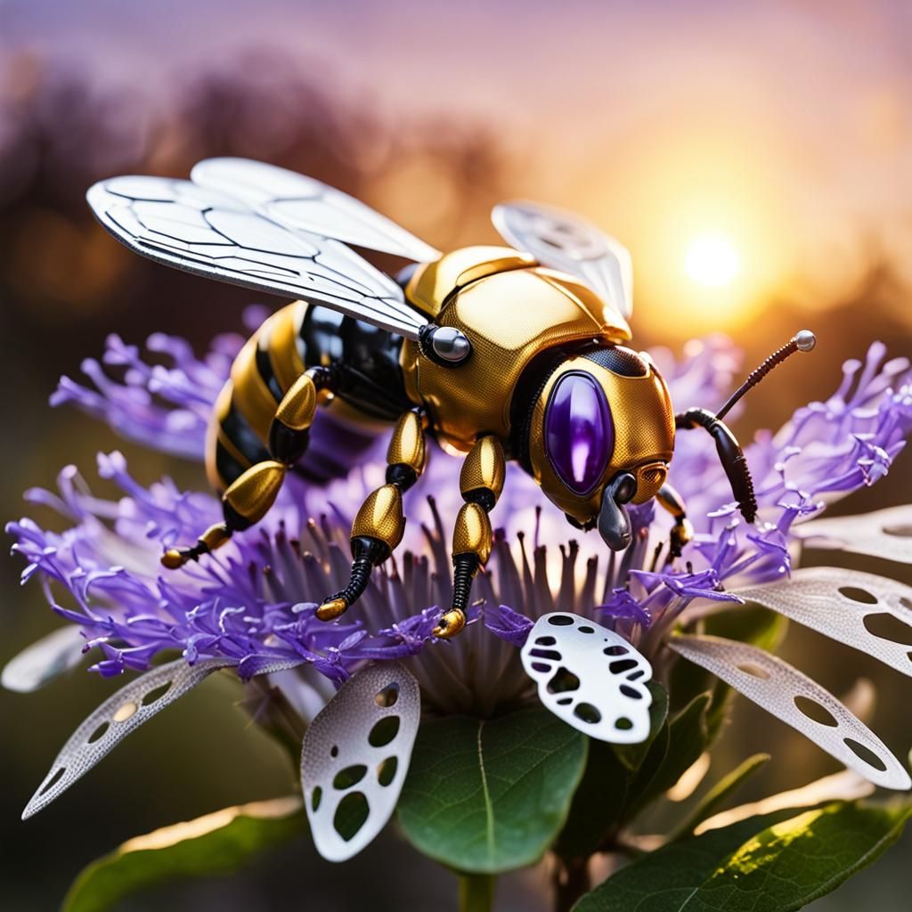 Cyborg bee - AI Generated Artwork - NightCafe Creator