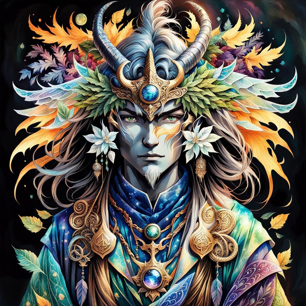 (Hyper detailed epic anime artwork of a young wizard with with tousled ...