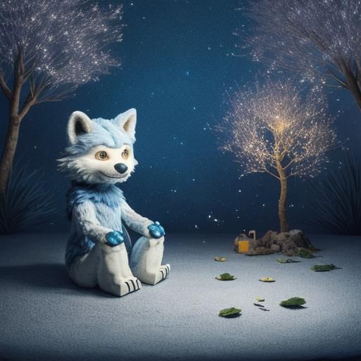 A hyper-realistic digital artwork of an adorable cute protogen furry ...