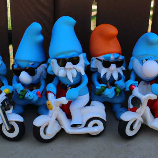 Smurf Biker Gang - AI Generated Artwork - NightCafe Creator