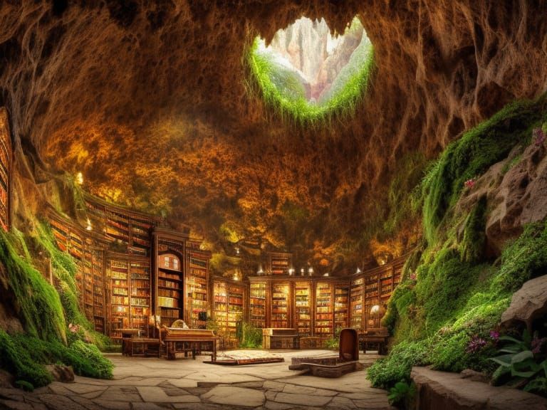 Hidden Library - AI Generated Artwork - NightCafe Creator