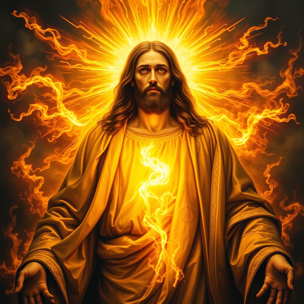 Divine Authority in Blazing Splendor as Jesus Chri... - AI Art