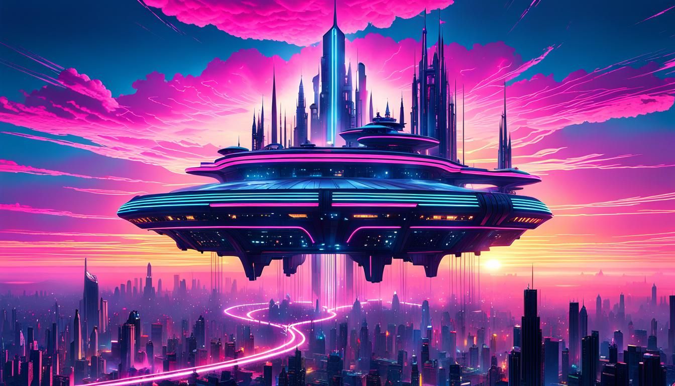 Fantasy Cyber Castle - AI Generated Artwork - NightCafe Creator