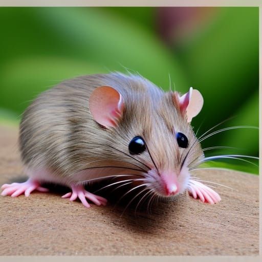 realistic cute little rat mouse! Vivid colors, detailed fur, cute eyes ...