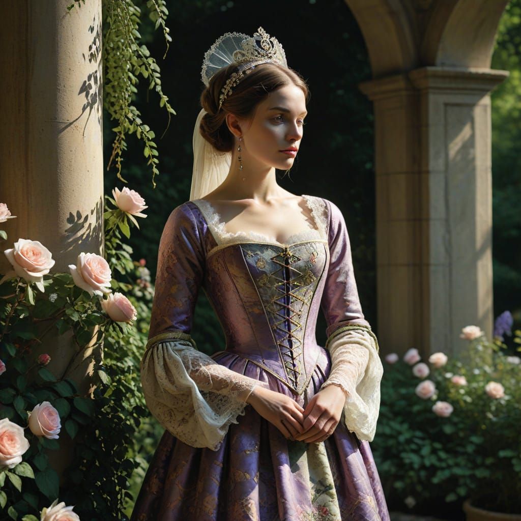 Renaissance Lady - Elegant Renaissance Lady in a Lush Mediev...