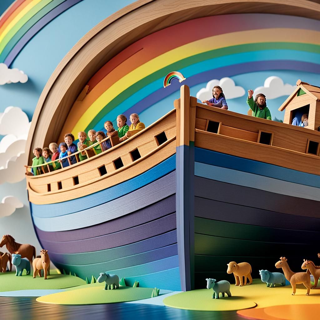 Rainbow Themed Noah’s Ark - AI Generated Artwork - NightCafe Creator