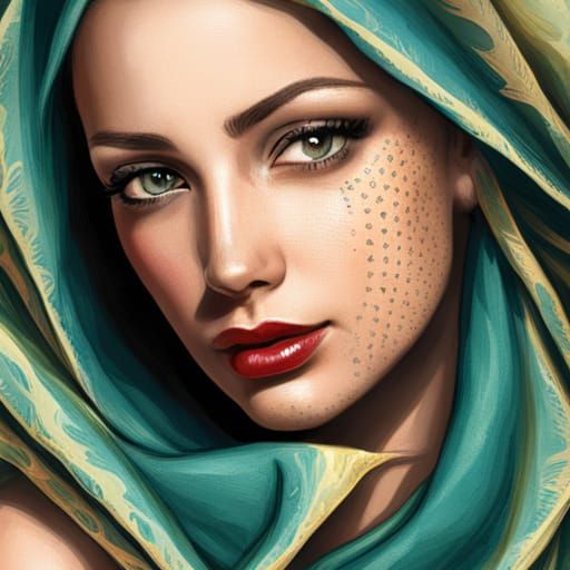 beautiful female covered in borgle shmorgle,hifting small mutra dots+ ...