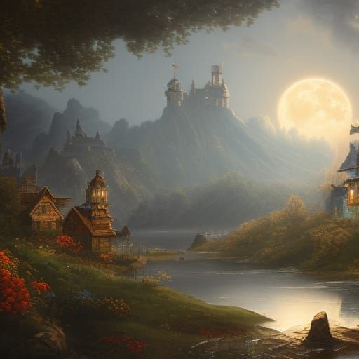 Land of the moonlight, 1757 : r/nightcafe