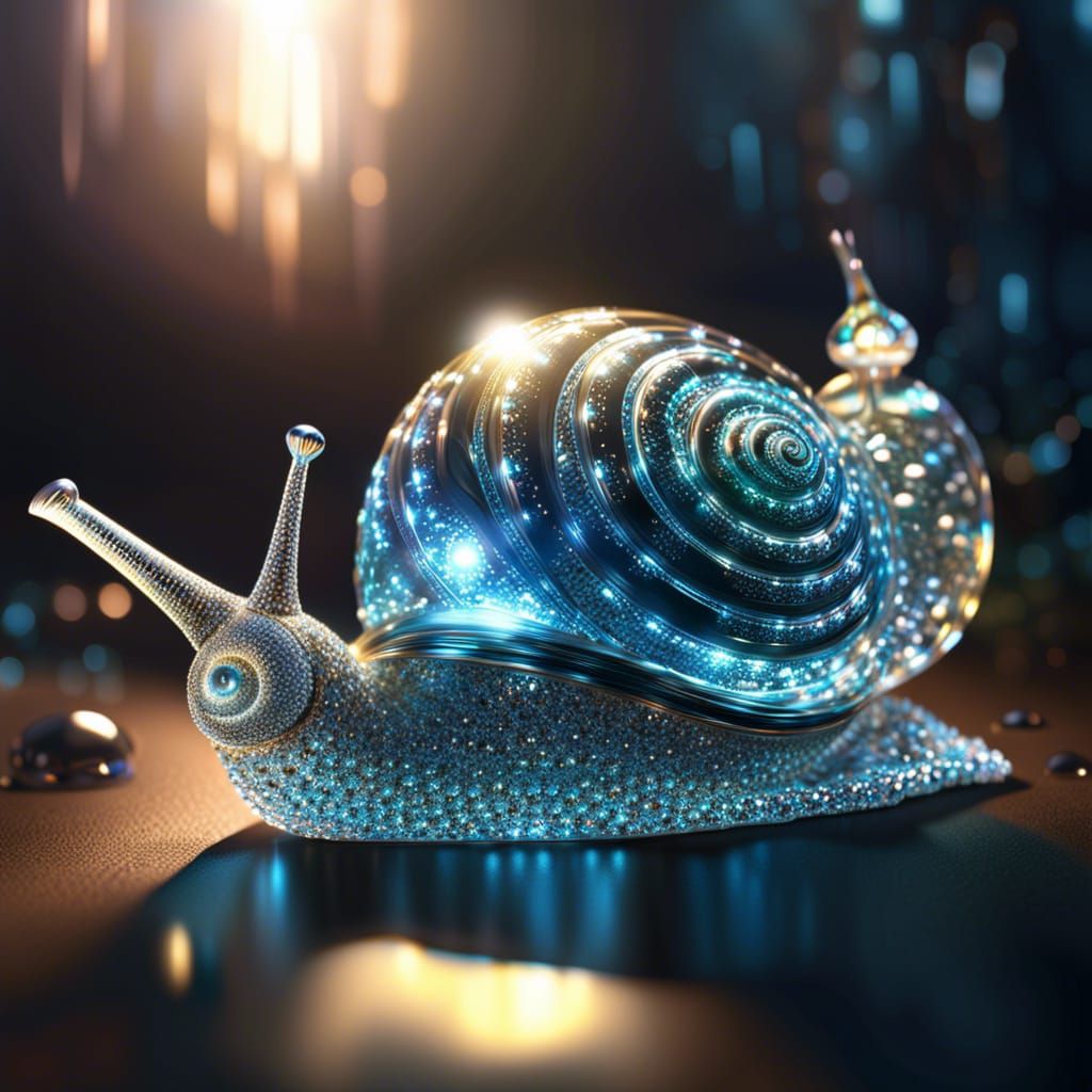 crystal snail - AI Generated Artwork - NightCafe Creator