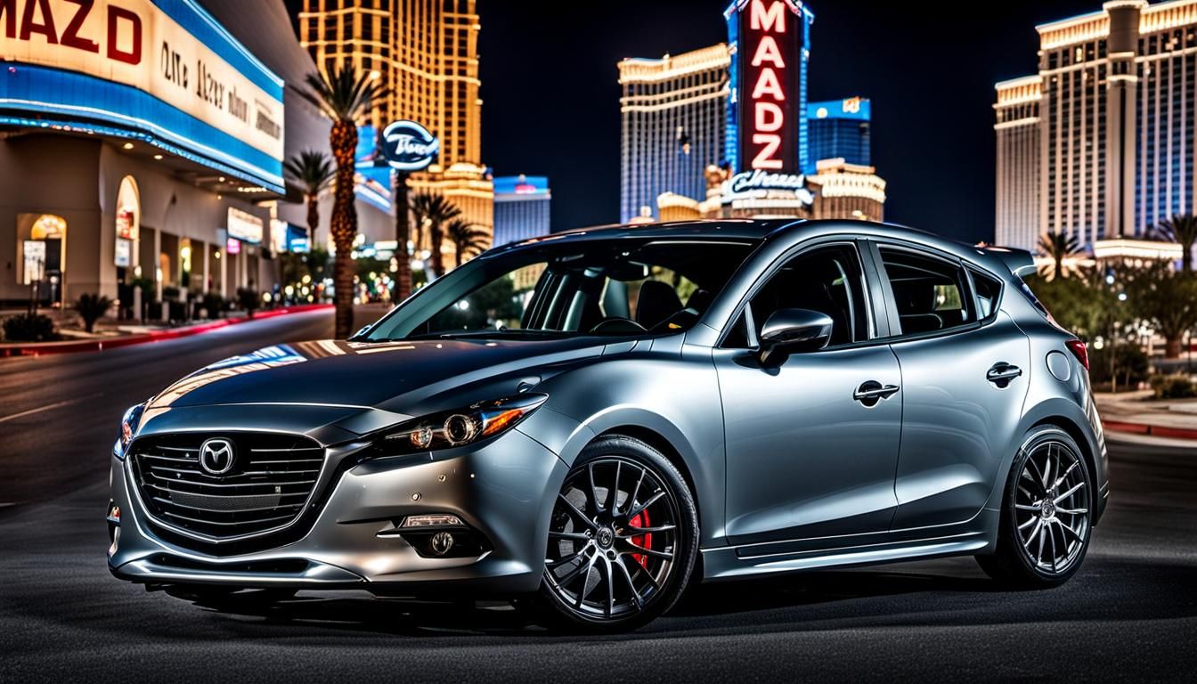 Photo of a classic sylver mazda 3 car parked in las vegas strip at ...