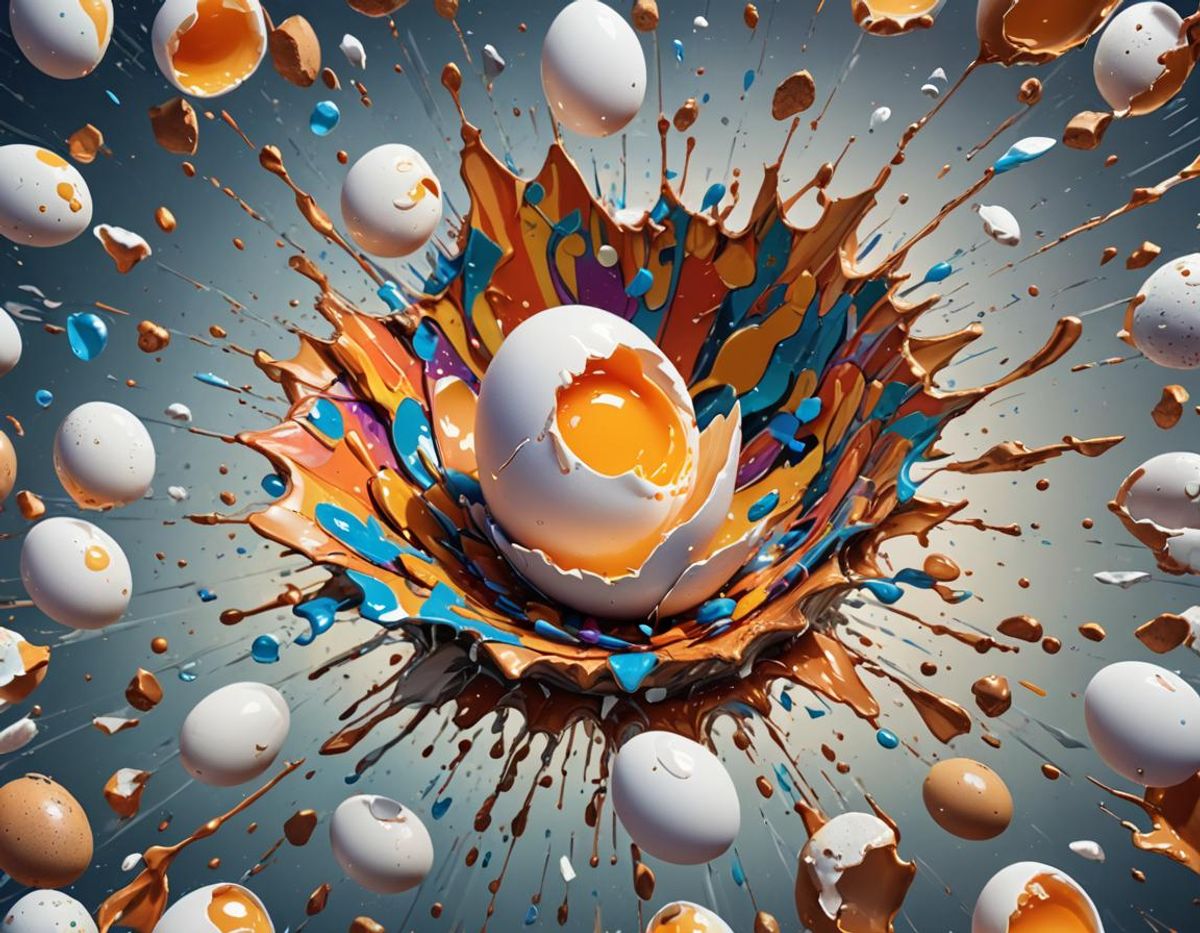 3D hyper realistic: (broken egg splash 3.0) : web art, perfect ...