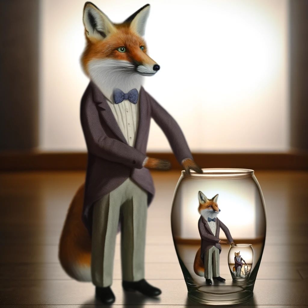 Dapper Fox, Droste Effect - AI Generated Artwork - NightCafe Creator