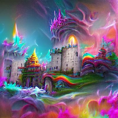 Psychedelic fantasy castle 8k resolution concept art Splash art - AI ...