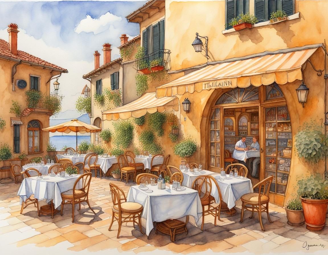 DINING IN ITALY - AI Generated Artwork - NightCafe Creator