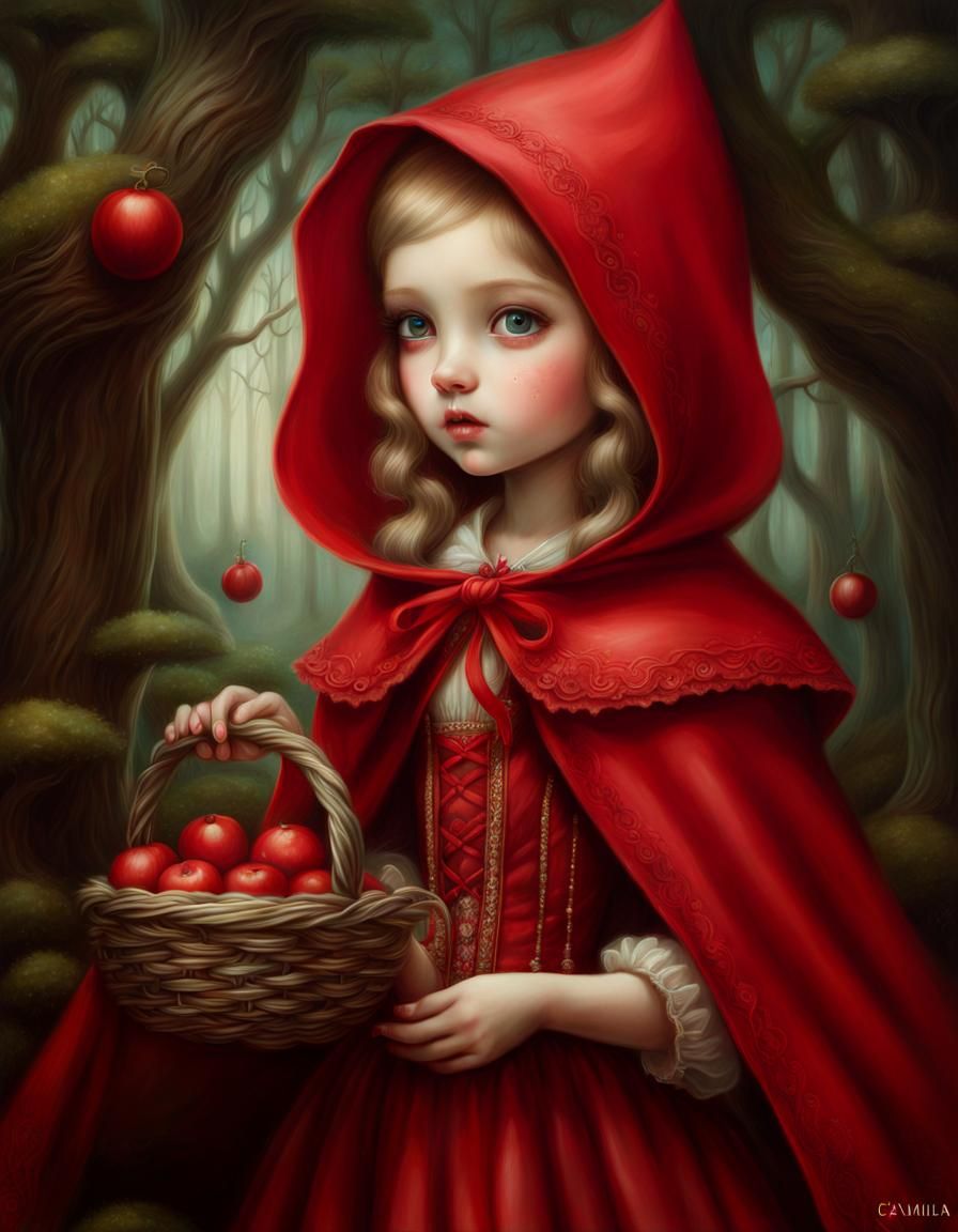 highly detailed oil painting of little red riding hood by Mark ryden ...