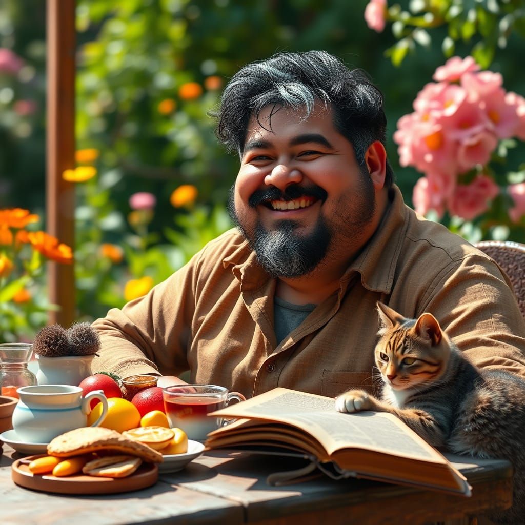 Jolly fella 5 - Warmth and Joy in a Lush Garden Oasis