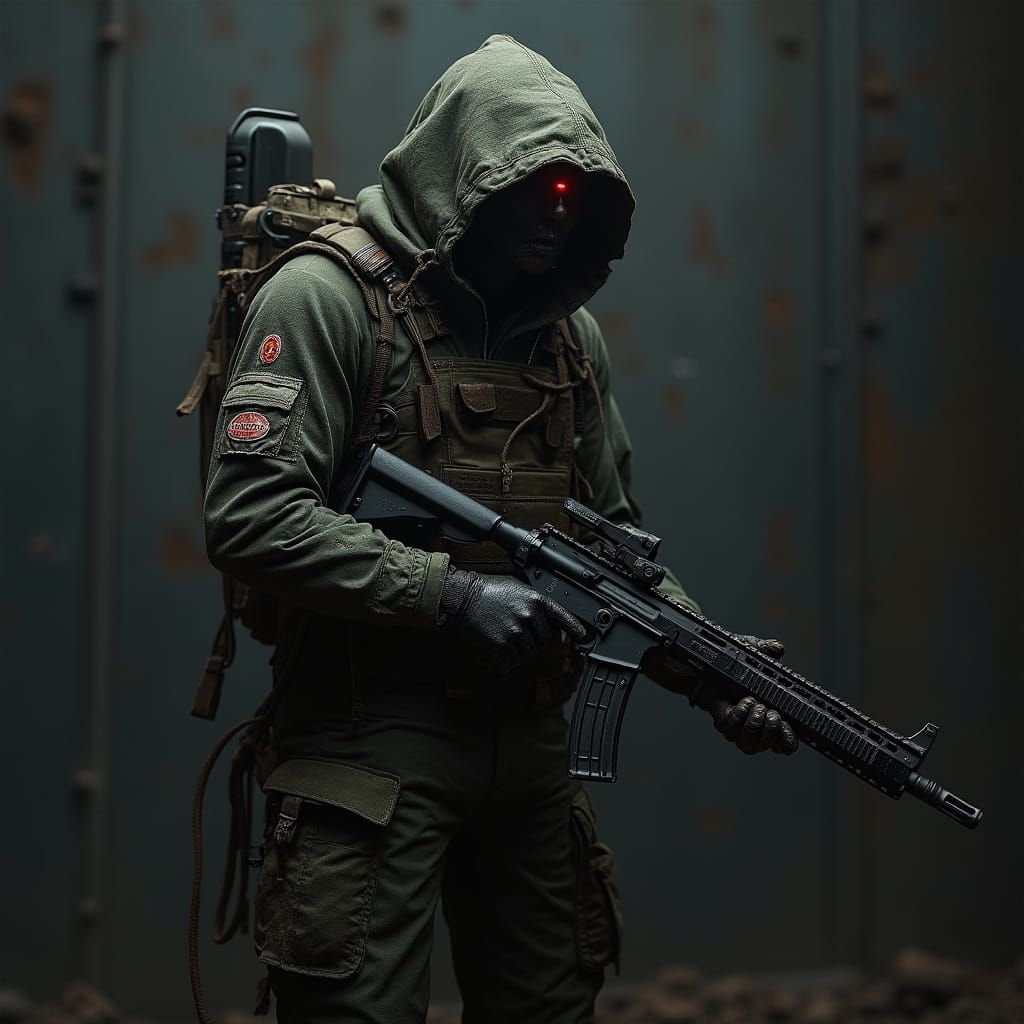 a snake soldier with a shotgun - Snake Soldier Wields Shotgu...