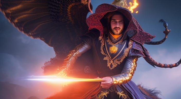 Wizard Casting Spells - AI Generated Artwork - NightCafe Creator