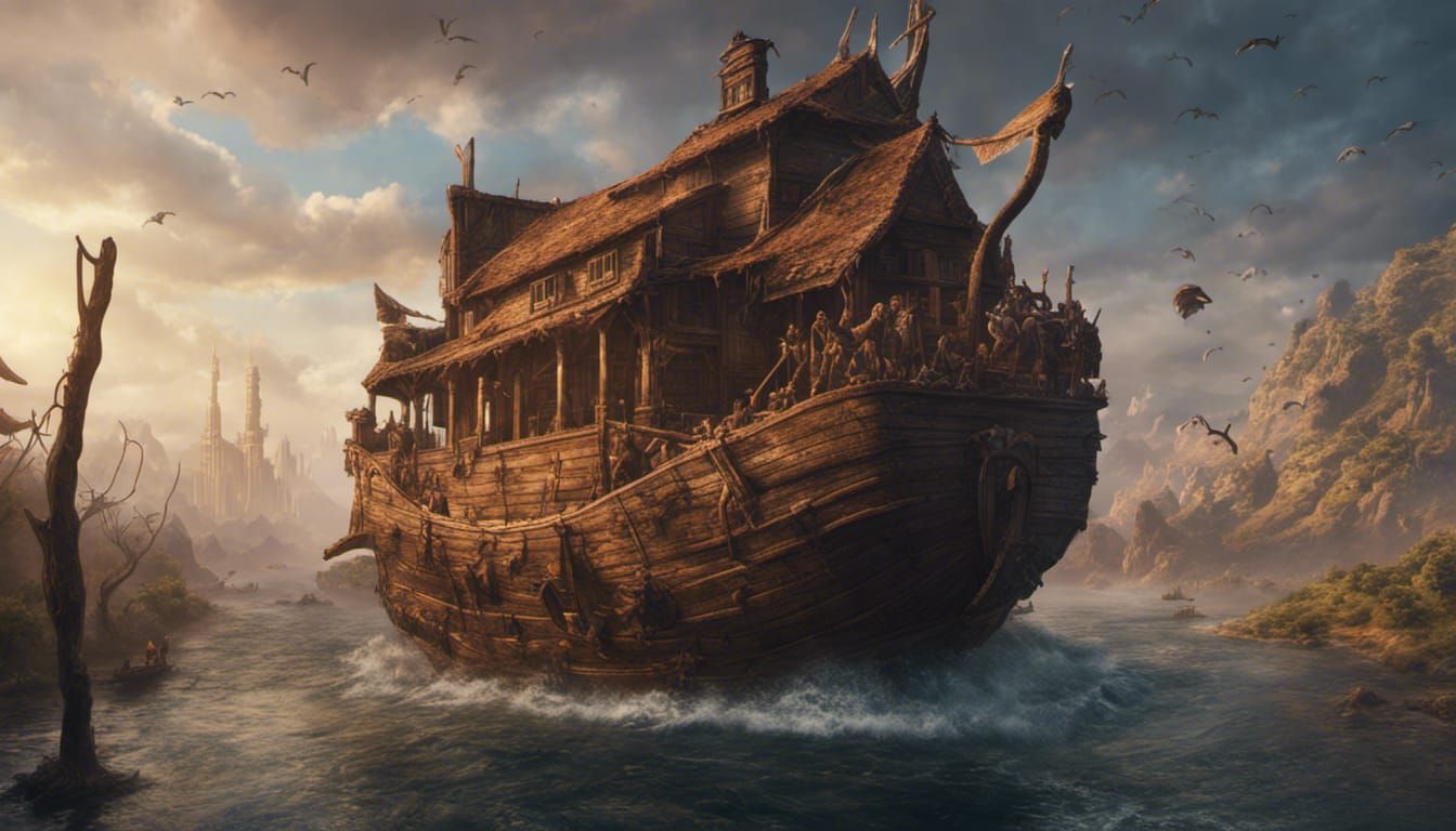 A very sad Noah's ark - AI Generated Artwork - NightCafe Creator