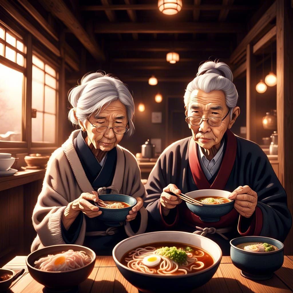 Sharing Ramen - AI Generated Artwork - NightCafe Creator