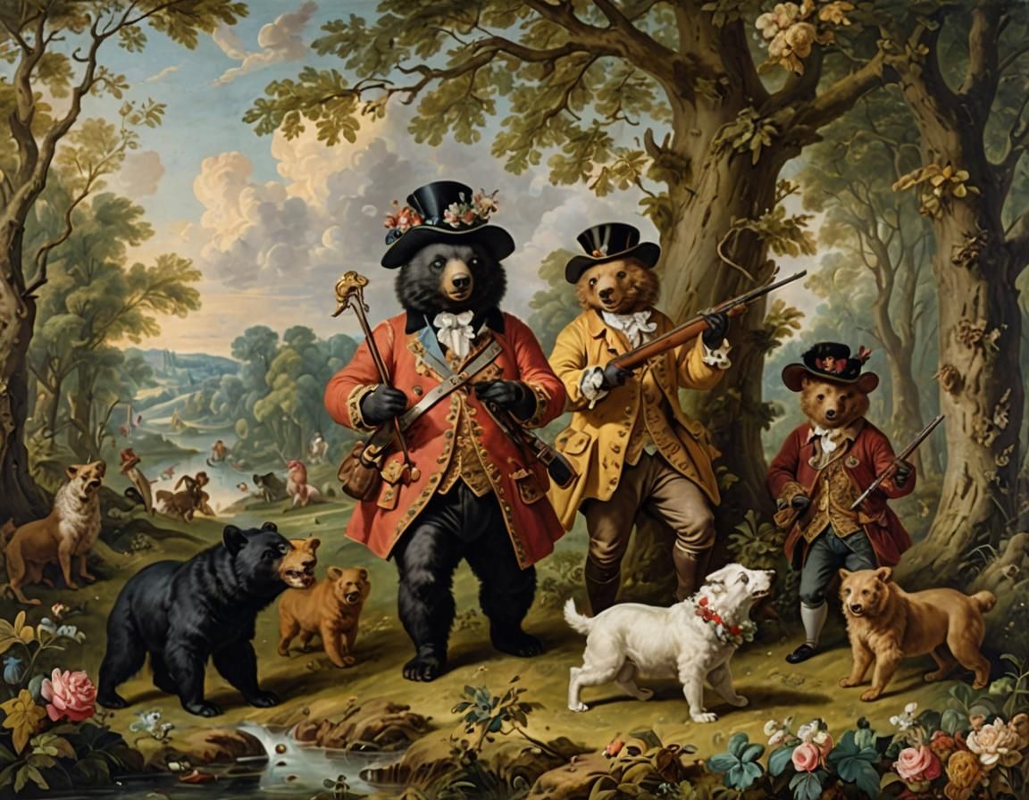 A classic English bear hunt in the 1700s 😄 - AI Generated Artwork ...
