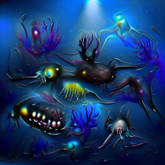 Creatures of the Deep Sea - AI Generated Artwork - NightCafe Creator
