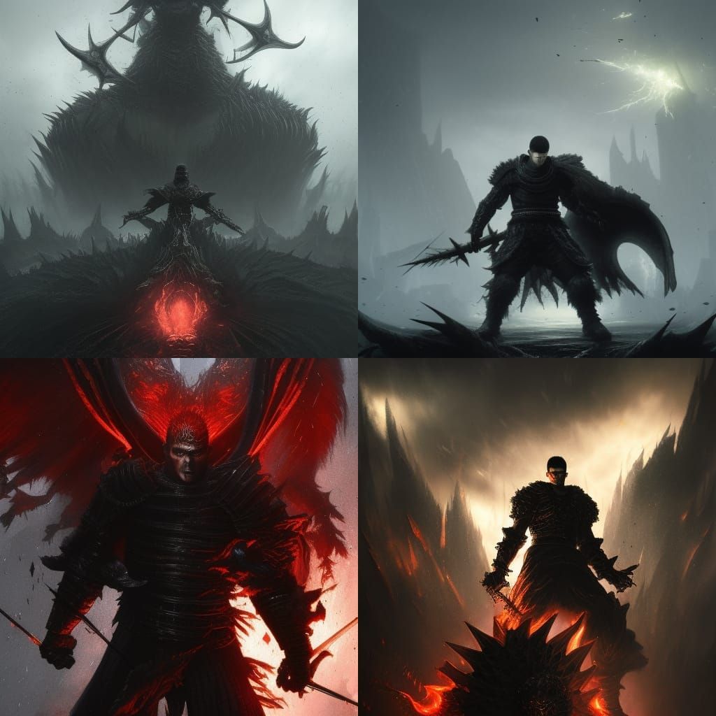 Berserk Guts The Beast In Black - AI Generated Artwork - NightCafe Creator