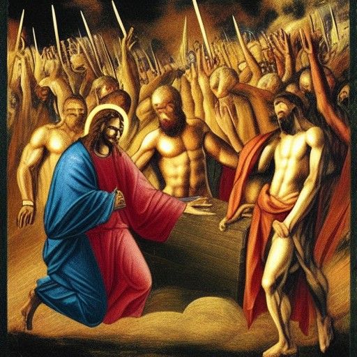 Christ defeats devil takes keys of death hell and the grave - AI Generated Artwork - NightCafe ...