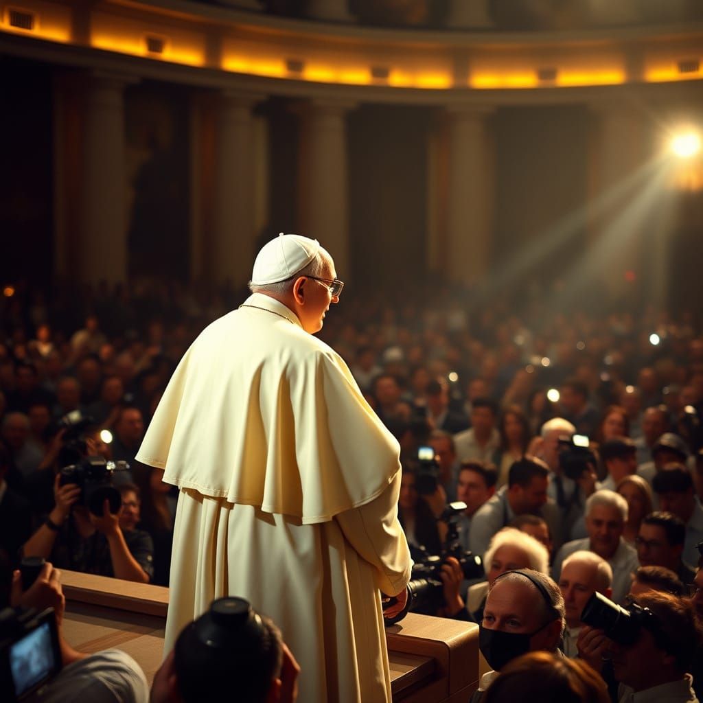 The Pope in a Renaissance-Inspired Scene with Devo... - AI Art