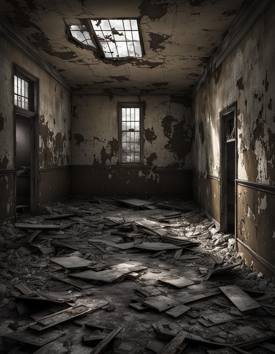 Abandoned Asylum Desolation - AI Generated Artwork - NightCafe Creator
