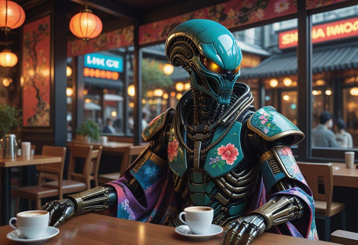 Cyberpunk humanoid robot - Cyberpunk humanoid robot