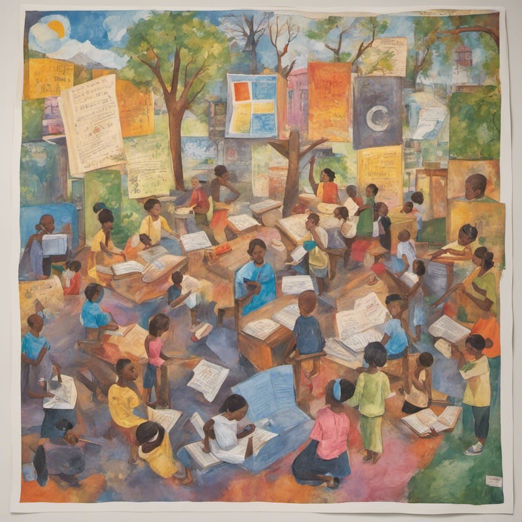 Make an artwork that demonstrates the importance of literature in good ...