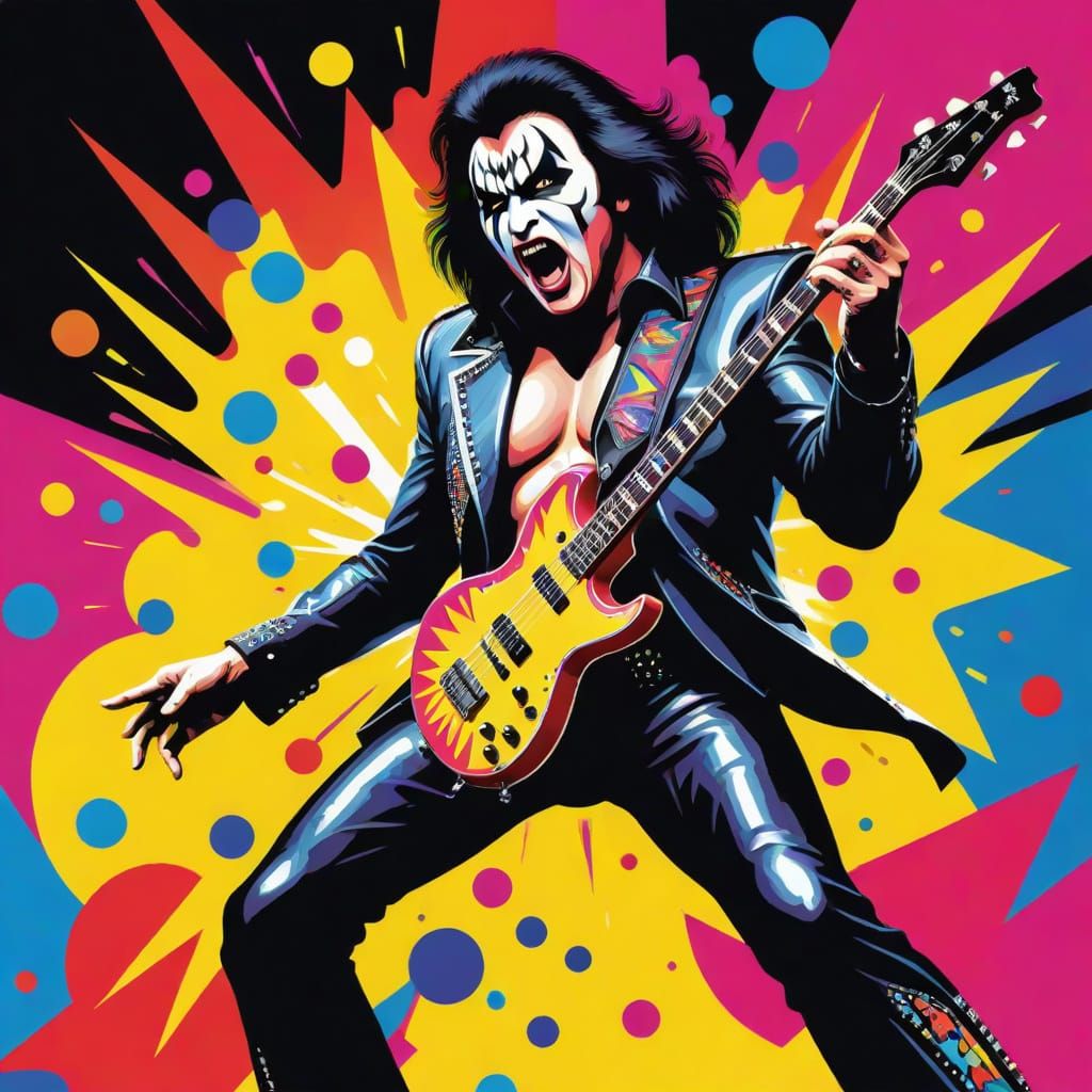 Pop Art Style, Gene Simmons from KISS