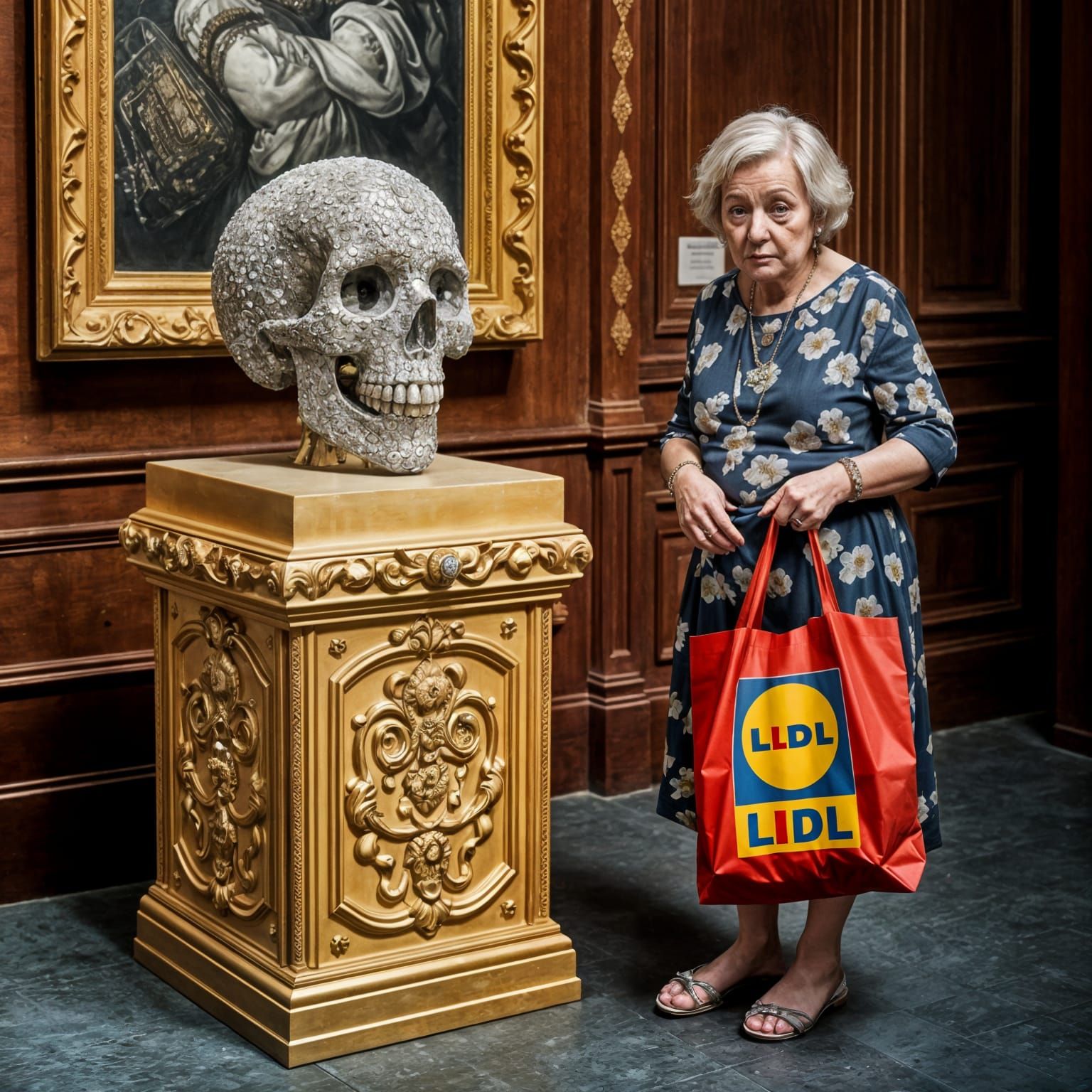 Diamond Encrusted Skull Artwork Sparks Disdain fro... - AI Art