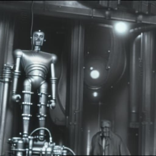 In Fritz Lang's Metropolis, Rotwang, the mad scientist, laughs ...