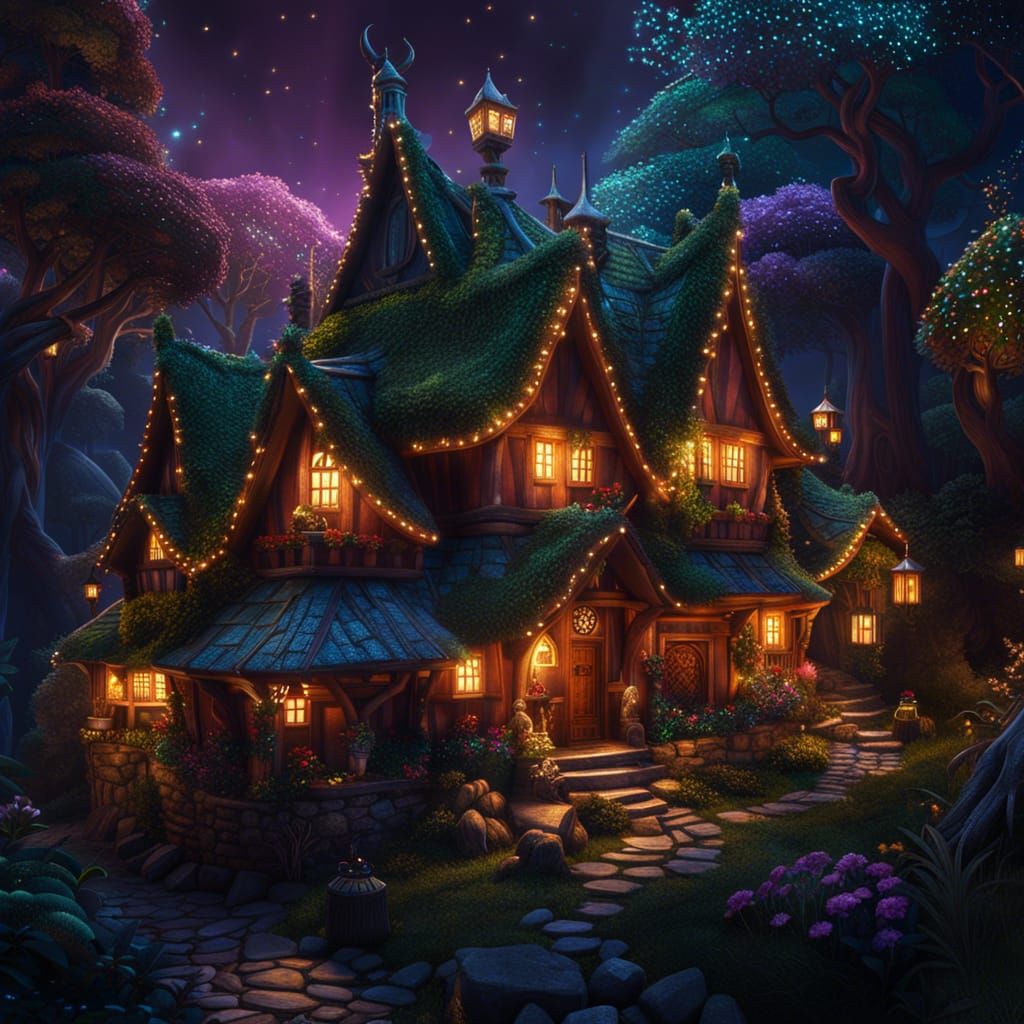 Elves& dwarves home - AI Generated Artwork - NightCafe Creator