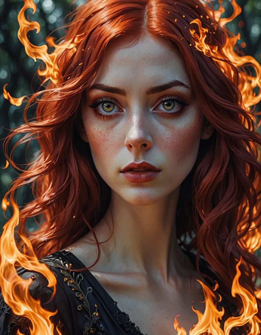 Girl on Fire - AI Generated Artwork - NightCafe Creator