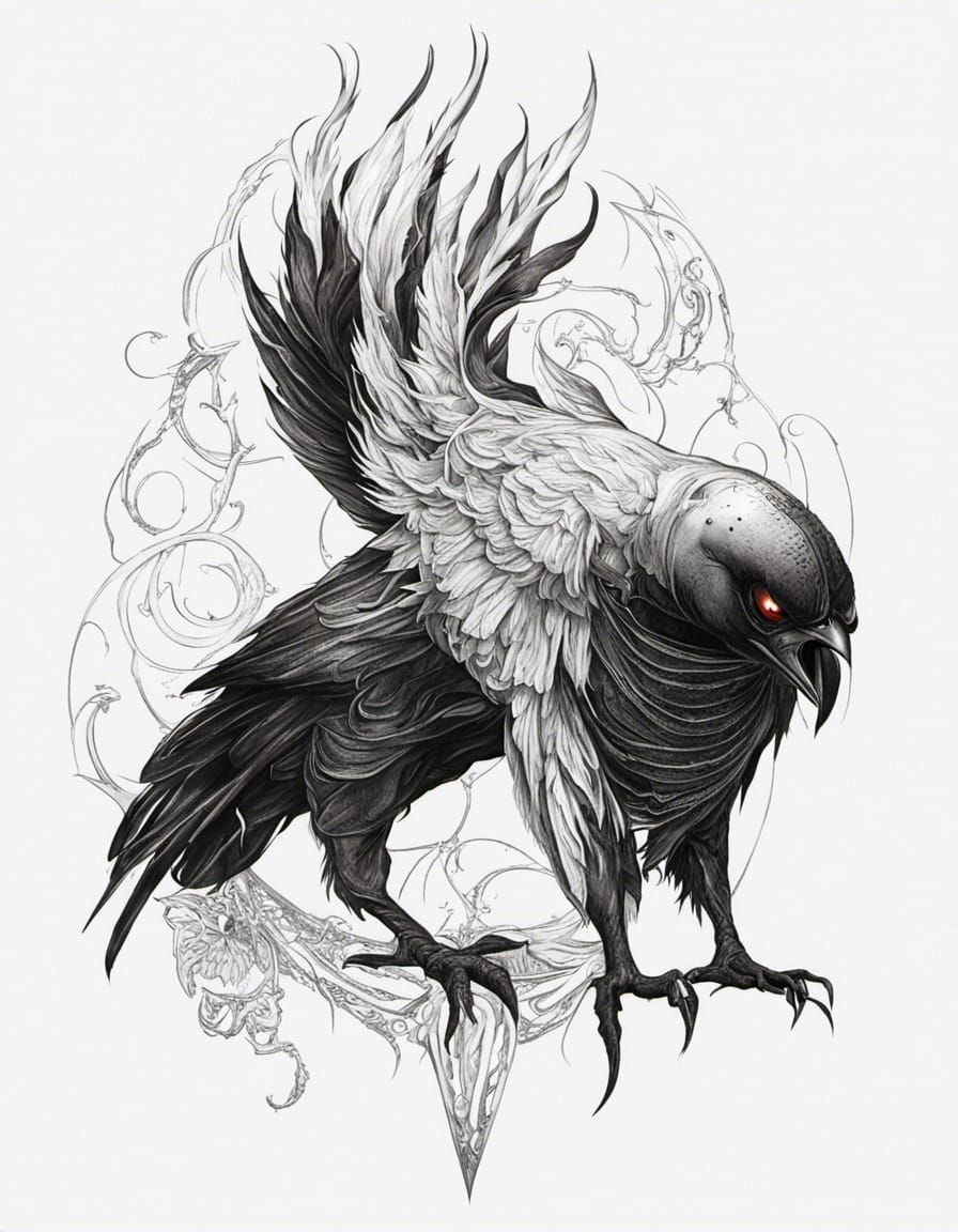 Raven headed demon intricately detailed - AI Generated Artwork ...