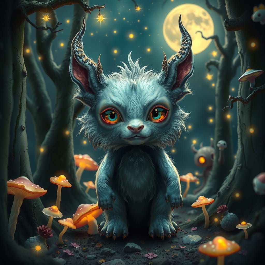 Gray Berry Monster Foo - Gray Mystical Forest Creature