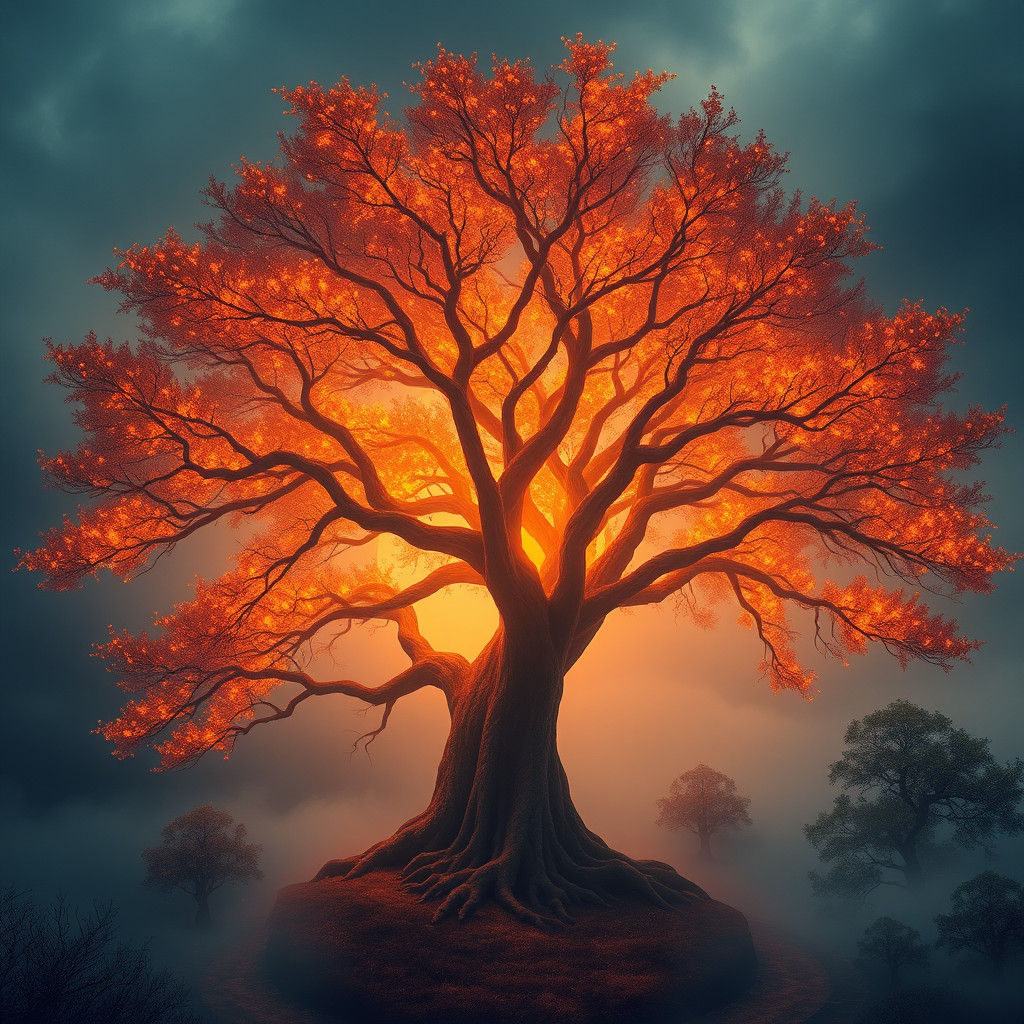 "The Eternal Ember: Tree of Light" - Ancient Tree Radiates G...