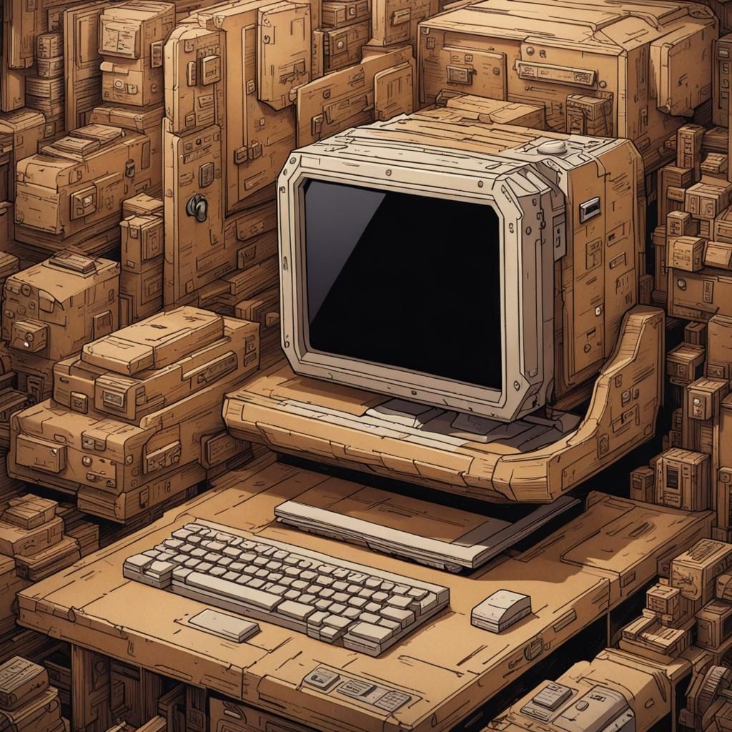 Cardboard Computer - AI Generated Artwork - NightCafe Creator
