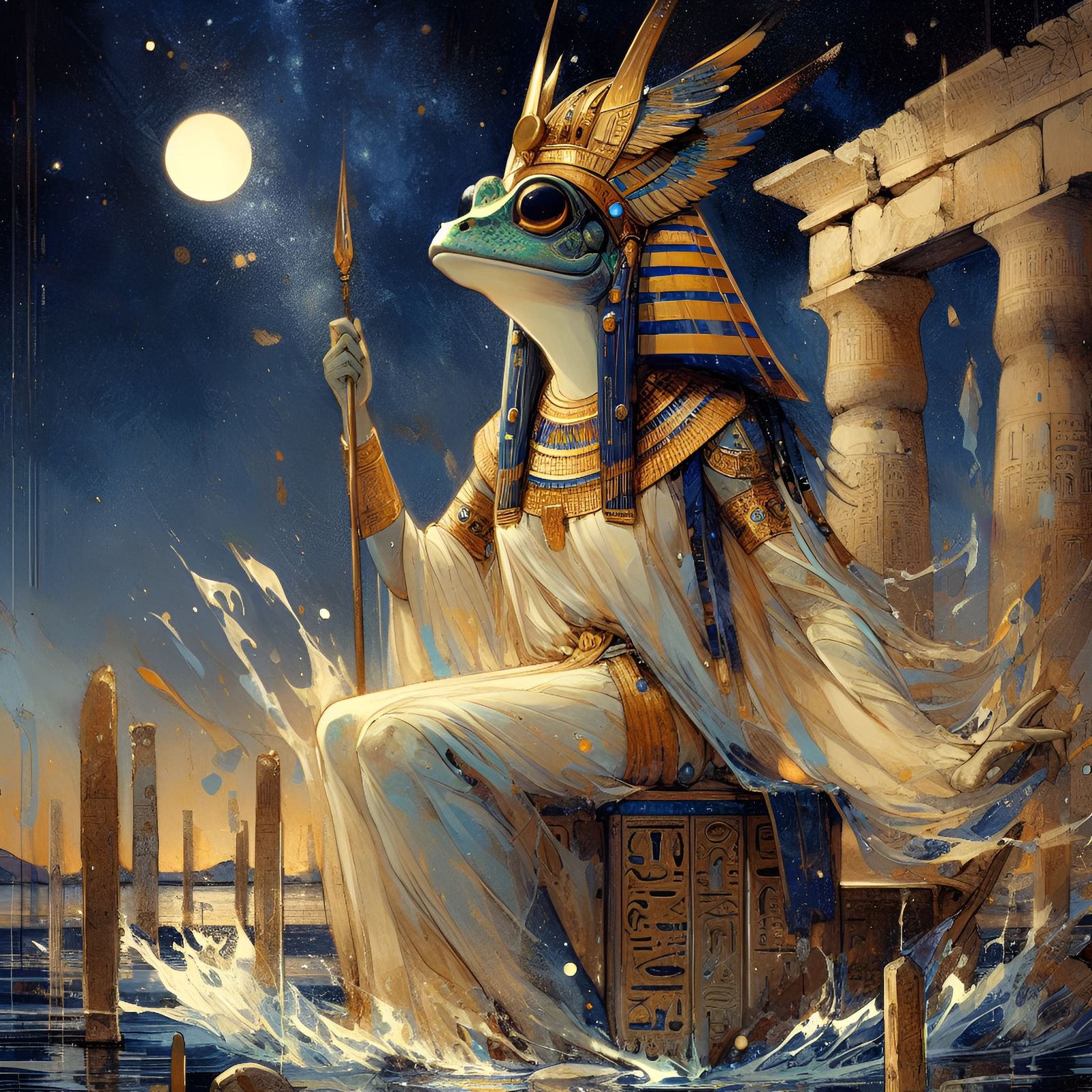 Heqet, Egyptian Goddess 🐸☥ - AI Generated Artwork - NightCafe Creator