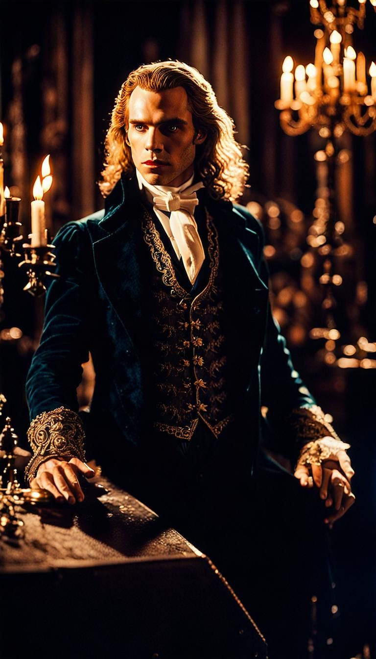 Lestat the Vampire, Cinematic film still, shot on v-raptor XL, film ...